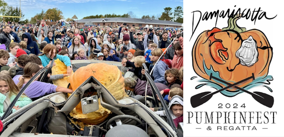 Pumpkin Smashdown: 1,000-pound pumpkin smashes vehicle at Damariscotta ...