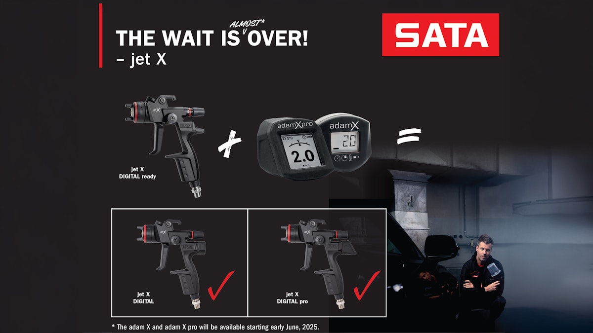 SATAjet X DIGITAL pro equipped with the adam X pro digital module, from SATA | Collision Repair Mag